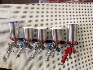 SPRAY GUN HOLDER 5 PLACE HVLP BINKS SATA DEVILBLISS TEKNA EURO AUTO ...