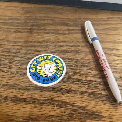 80s Surf Sticker Get Wet Today | eBay