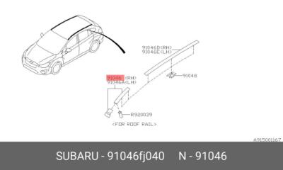 Genuine OE Molding Ay Roof X Right Hand 91046FJ040 for Subaru 91046 ...
