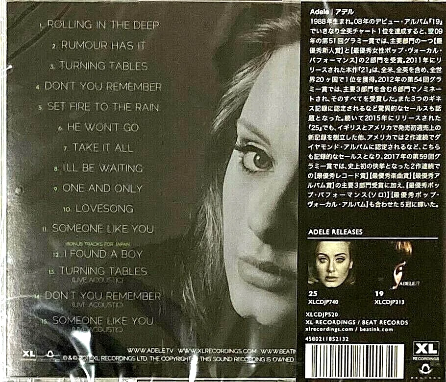 Adele 21 Back Cover