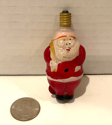 Ornament Light Bulb Santa Antique Christmas Figural 2.5 inches | eBay