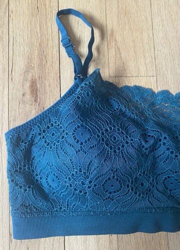Coobie Intimates Wire-free One Size Cami Lace Bra 9050 Blue Adjustable ...