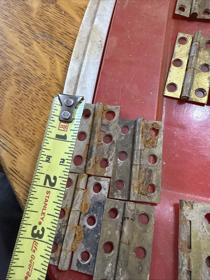 38 Antique Vintage Cabinet Door Hinges Narrow Classic Solid Brass Big ...
