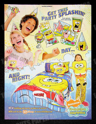 Spongebob Squarepants Bedspread Sheets Nickelodeon 2007 Print Magazine ...