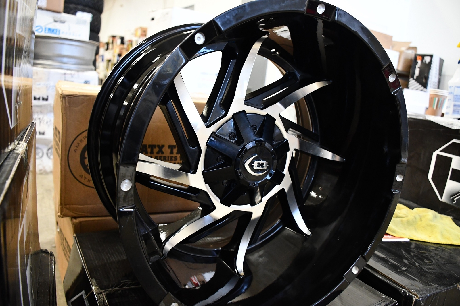 Set 4 17" Vision 422 Prowler Gloss Black Machined Face Wheels 17x9 6x5 ...