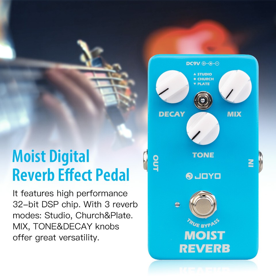 JOYO Digital Reverb Pedal with Multi Reverb Effects Guitar Pedal ...