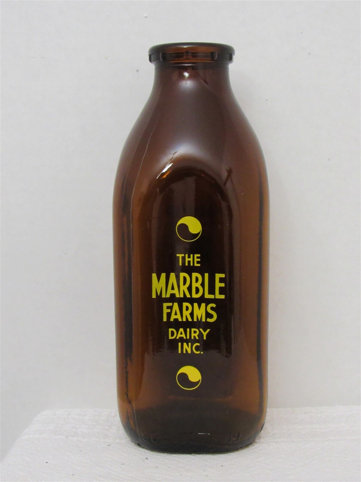 SSPQ AMBER Milk Bottle The Marble Farms Dairy Inc Syracuse NY ONONDAGA ...