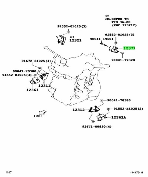 TOYOTA RUSH INSULATOR Engine Mo Genuine JDM 12371-B4010 | eBay