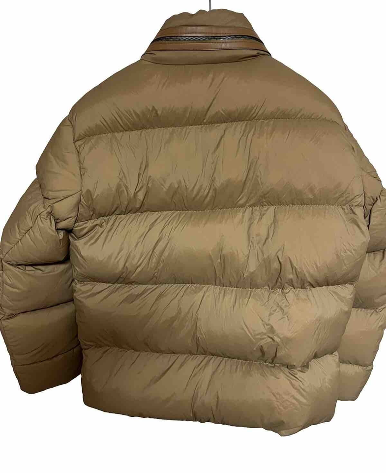 BOSS Duck Down Puffer Jacket with Hood Water Repellent Leather Trims ...