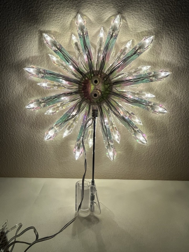 GE Acrylic Crystal Tree Top 14” Starburst Star Topper, 37 Lights | eBay