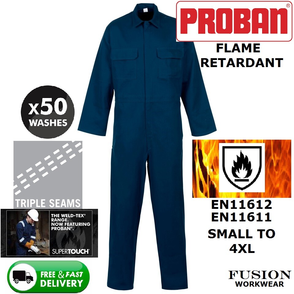 WELDING COVERALLS,PROBAN,COTTON OVERALLS,FLAME RETARDANT,WELDING ...