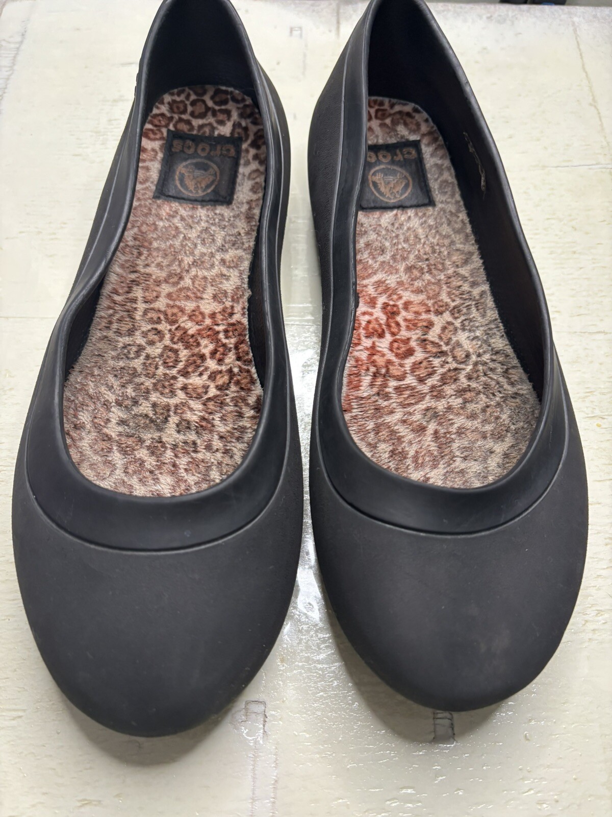 Crocs Mammoth Leopard Black Ballet Flat Comfortable S… - Gem