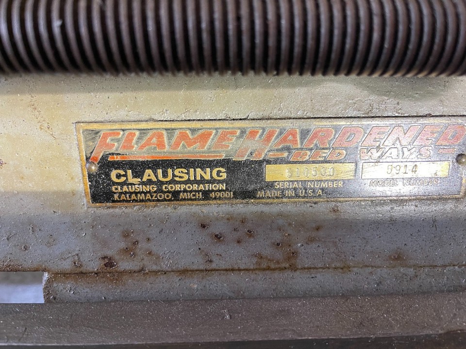 CLAUSING LATHE Model 5914 VARI SP 13 x36" 3PH on Household Elec W ...