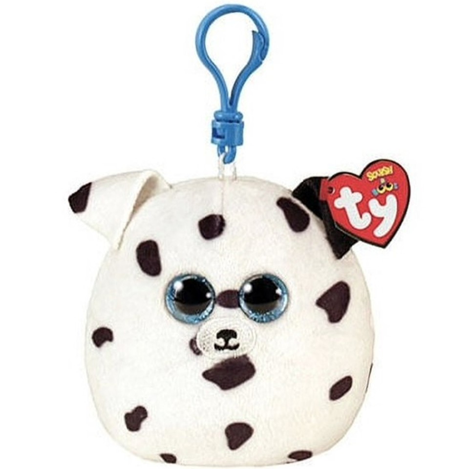 3: TY Mini BEANIE SQUISHIES w/Key Clip: BEAR, LEOPARD -&- DALMATIAN 3-3 ...