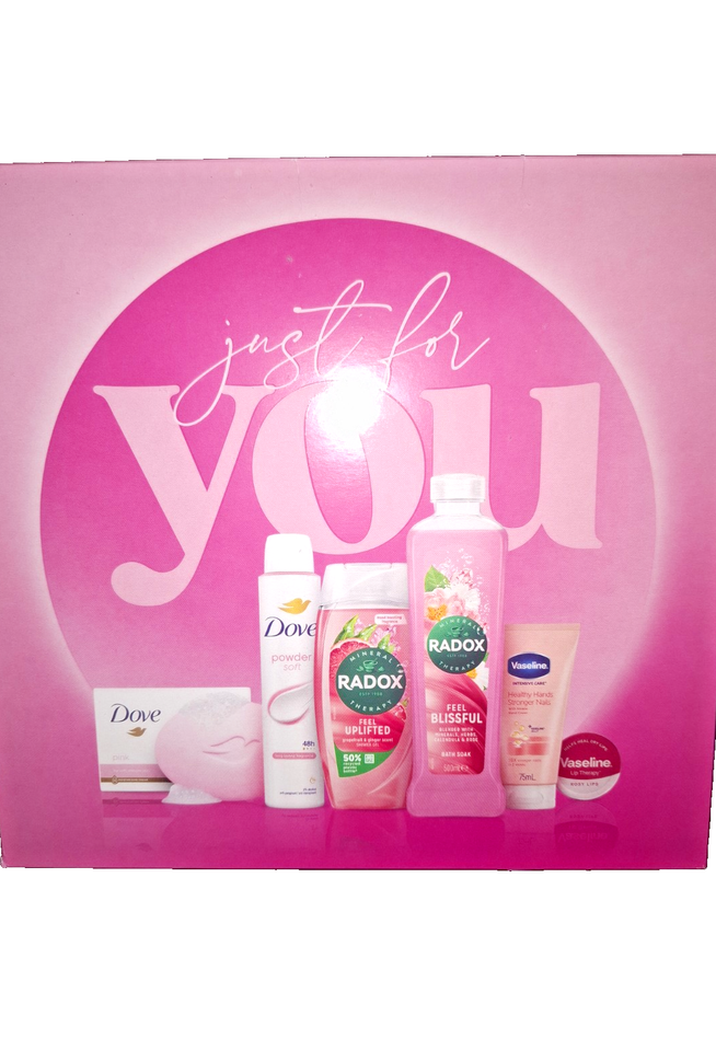 Just For You Pretty Pink Womens Gift Set Dove Radox Vaseline 6 Piece ...