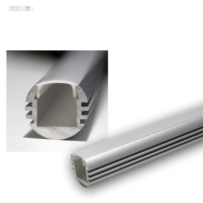 1m LED Aluminium-Rund-Profil "PL-Oval", Alu eloxiert, Abdeckung OPAL ...