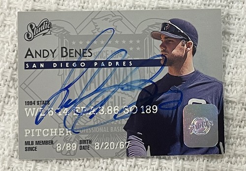1995 Studio #189 Andy Benes Signed Card Autograph | eBay