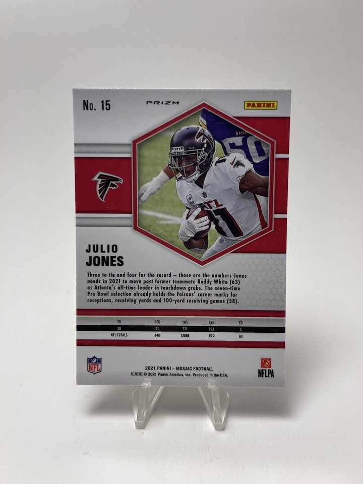 2021 Panini Mosaic JULIO JONES "Silver Prizm" SP Card #15 FALCONS ...