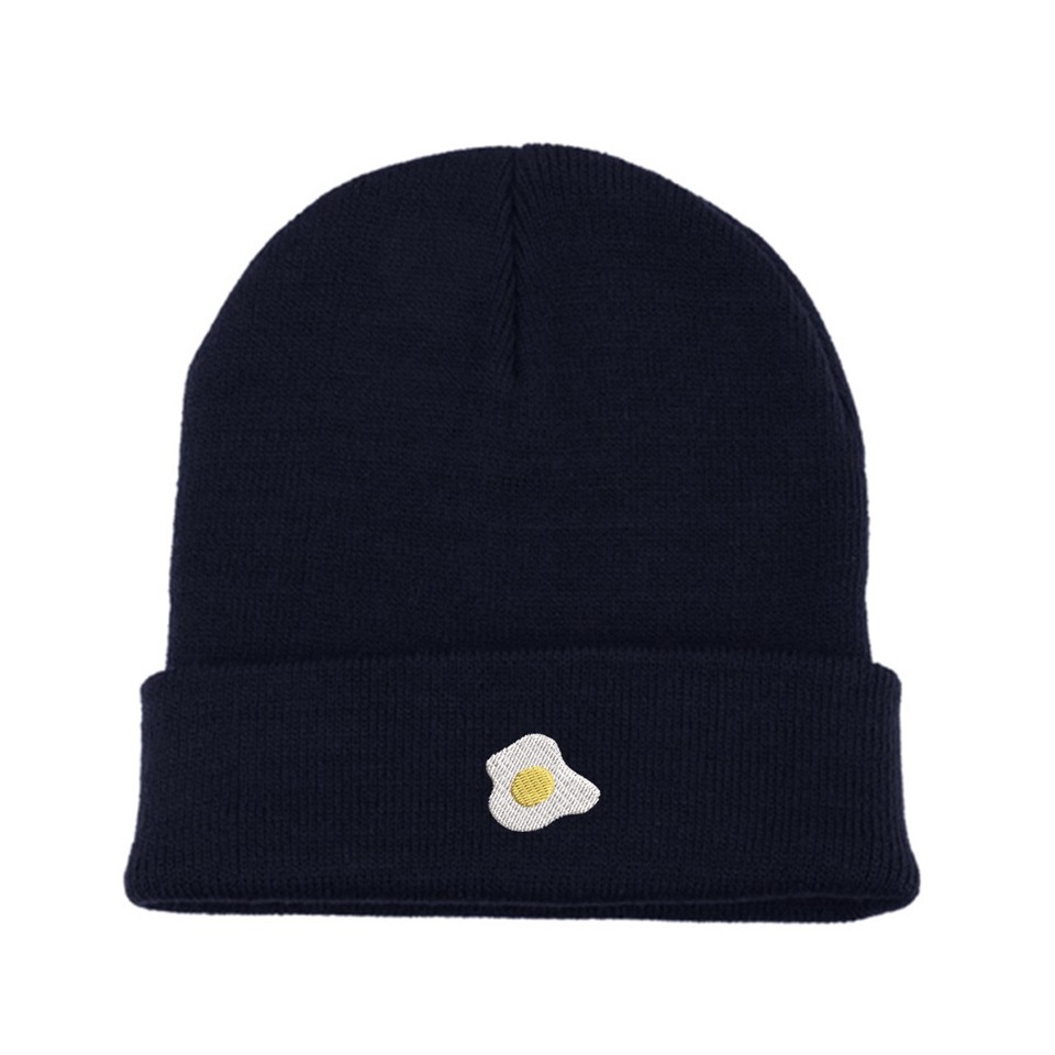 Fried Egg Embroidered Beanie Winter Beanie | eBay