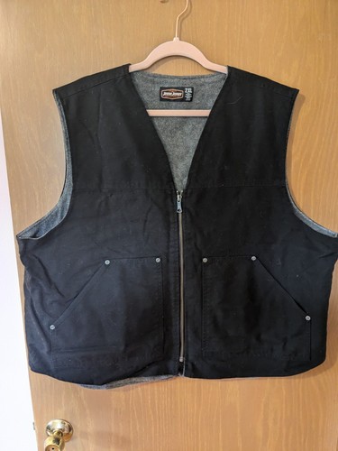 Jesse James Mens 2x Fleece Lined Workwear Biker Vest Black Canvas | eBay