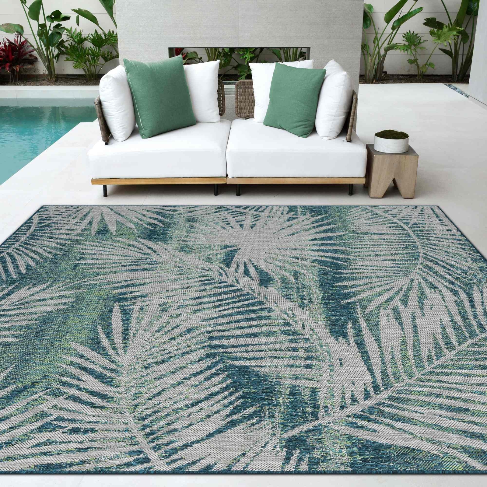 HR HANDCRAFT RUGS Waterproof Leaf Pattern Outdoor Rug Stain/Fade ...