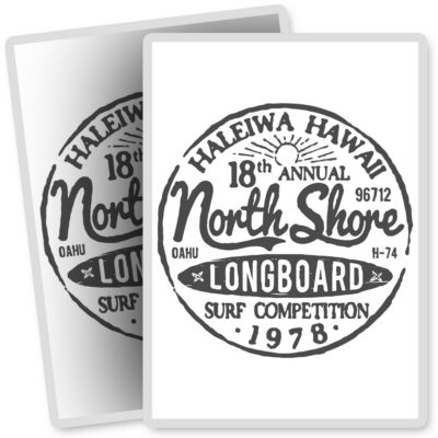 2 x Vinyl Stickers 7x10cm - BW - Hawaii North Shore Longboard Surf ...