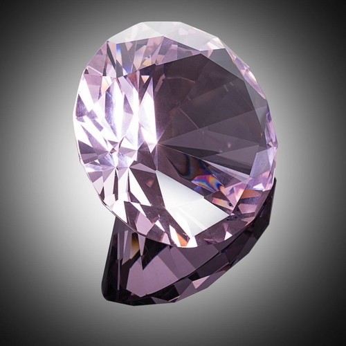 80mm Big Pink Crystal Glass Cut Giant Diamond Jewel Paperweight Wedding ...