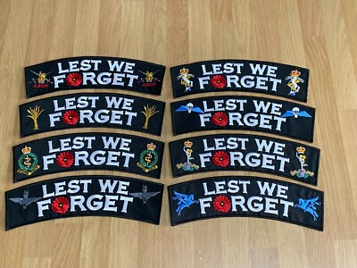Lest We Forget Poppy Rocker - Embroidered - Various Military Sew On BACK Patch | eBay UK