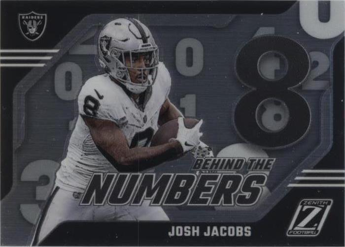 2023 Panini Zenith - Behind the Numbers Josh Jacobs #16 for sale online ...