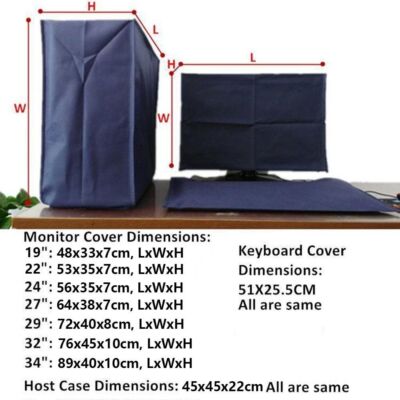 3PCS Dust Cover Desktop Monitor Computer PC Dustproof Case Keyboard ...