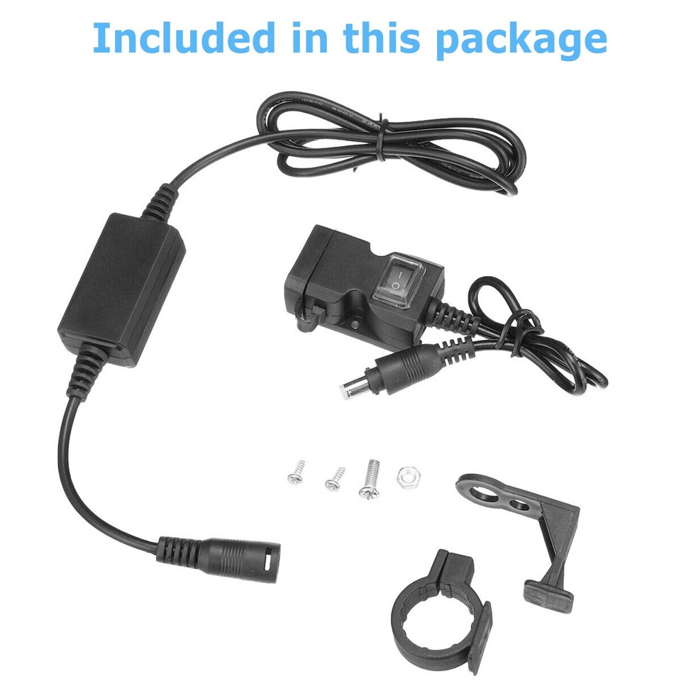 Waterproof Motorcycle Handlebar USB Port Phone Charger Cigarettes ...