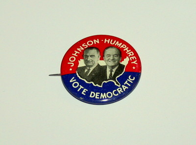 LBJ Johnson HHH Humphrey Vote Democratic President Campaign Button Pin ...