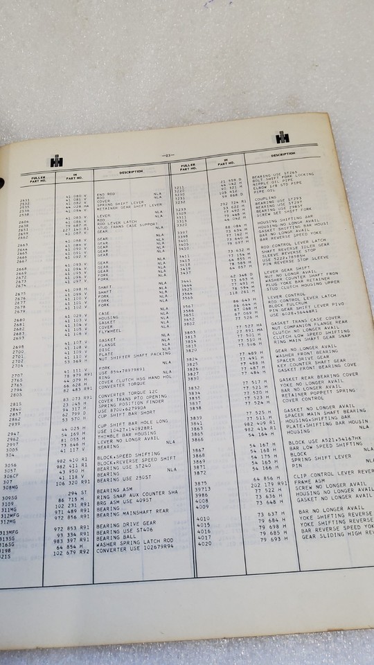 Vintage International Harvester Cross Reference Fuller Main & Aux ...