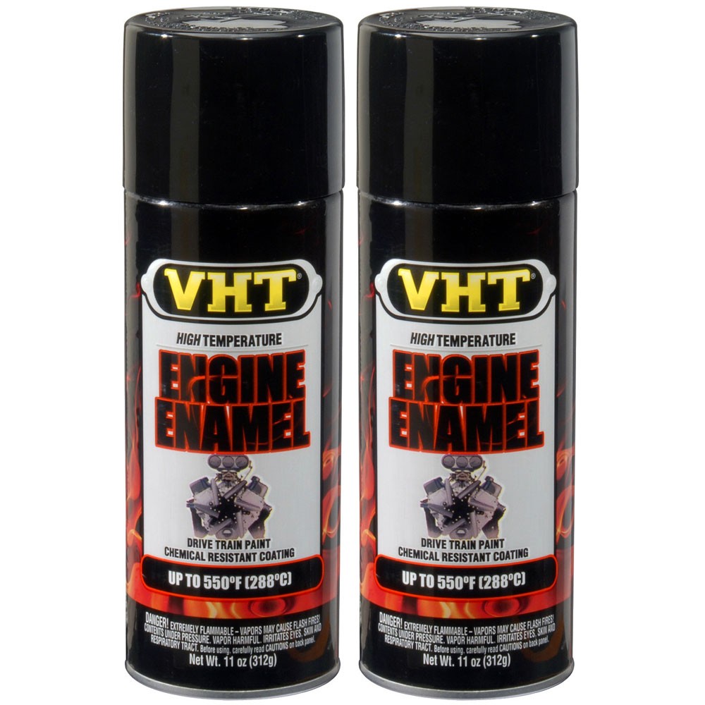 VHT High Temp Paint VHTSP124 (2-PACK); Engine Enamel 11oz Gloss Black ...