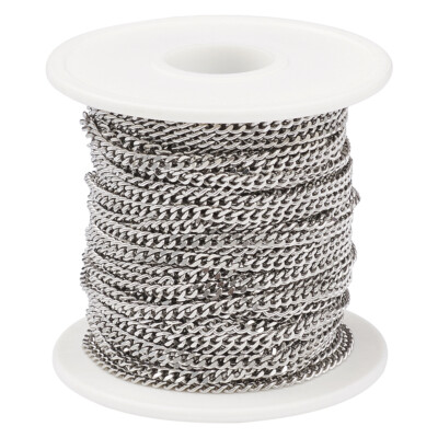 65ft/Roll 304 Stainless Steel Unsoldered Curb Chains Faceted Strings ...