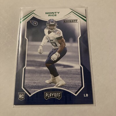 2021 Playoff Football #280 Monty Rice Rc Titans Green Kickoff | eBay