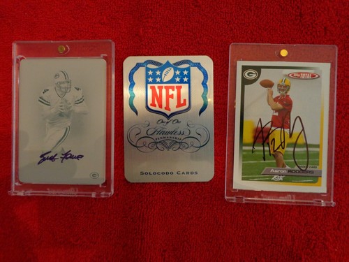 Brett Favre 1/1 Auto & Aaron Rodgers JSA rookie autograph on card READ ...