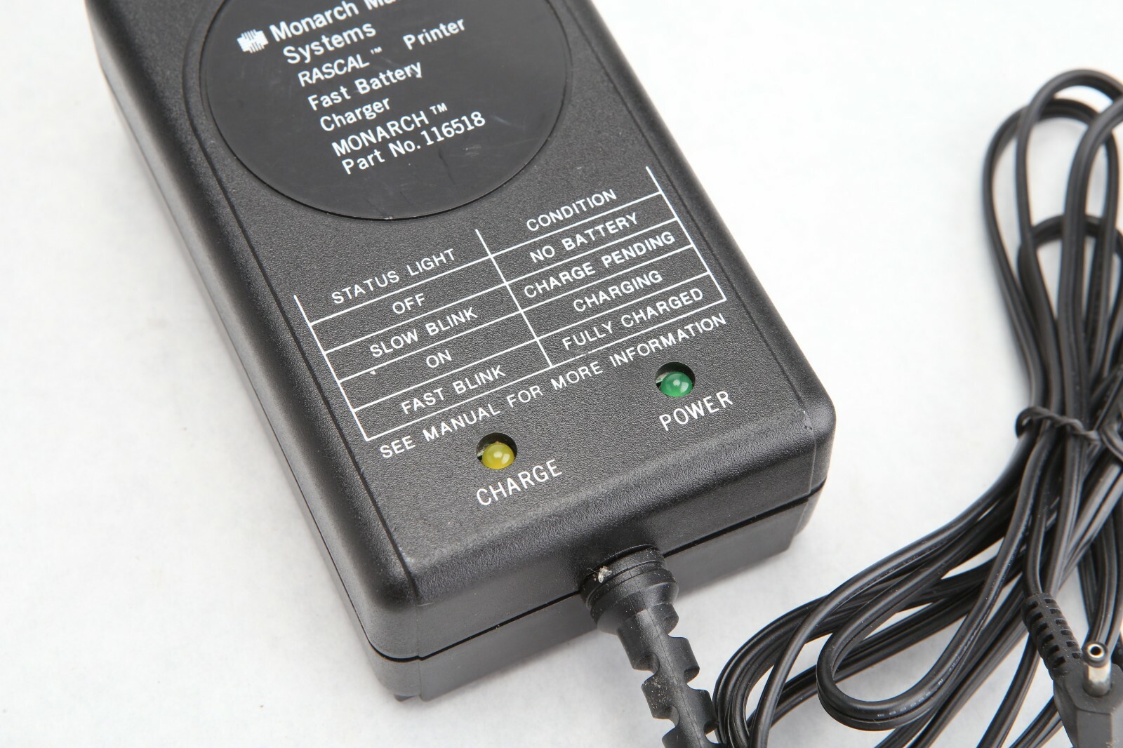 Monarch 116518 Battery Charger For Rascal Printer BCW-205-100-00N 100 ...