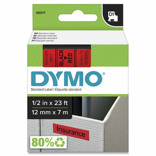 Dymo DYM45017 LabelManager 150 D1 Label Tape, 1/2" x 23 ft, Black on ...