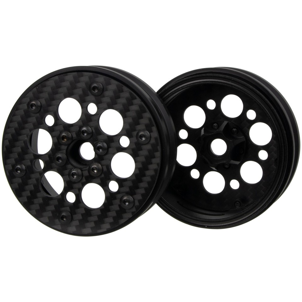 2.2" Carbon Fiber Beadlock Wheel Rims for 1/10 RC Crawler Car Axial ...
