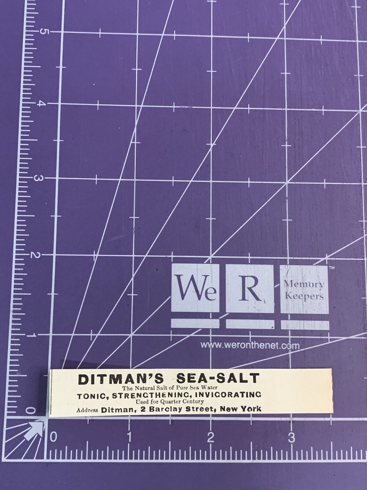 1900 VICTORIAN PRINT AD DITMAN'S SEA-SALT TONIC STRENGTHENING ...