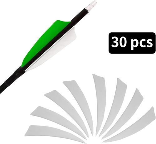 SPG 4 Inch Real Arrow Feathers - Shield Cut Feather Fletching White ...