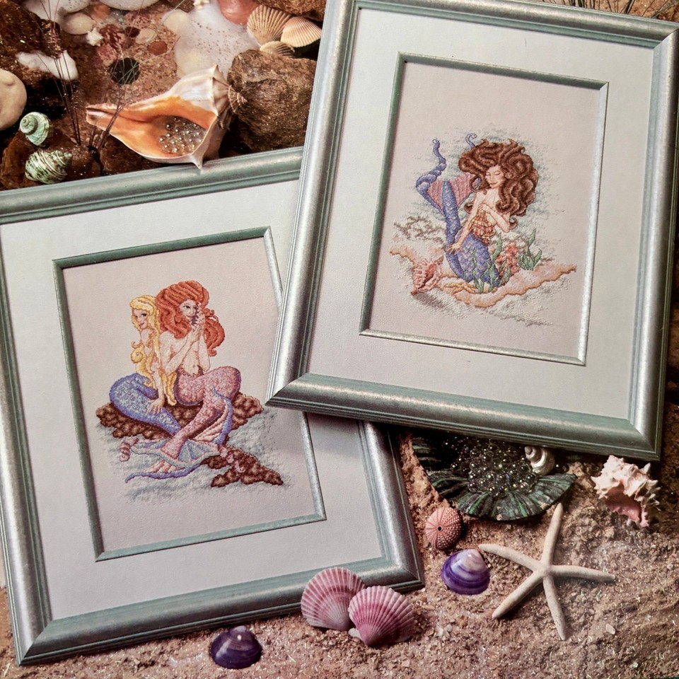Mermaid Fantasies Counted Cross Stitch Color Chart Angela Deakins VTG ...