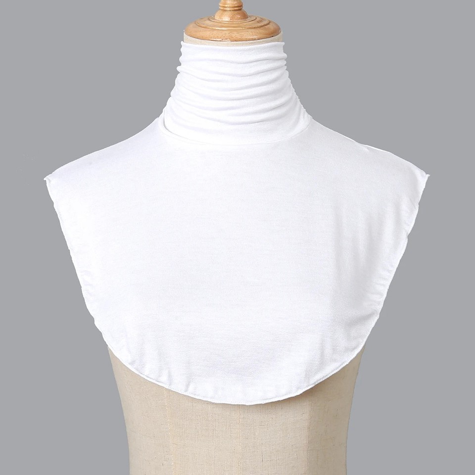 Black Modal High Nack Fake Collar Soft False Collar For Women Solid ...