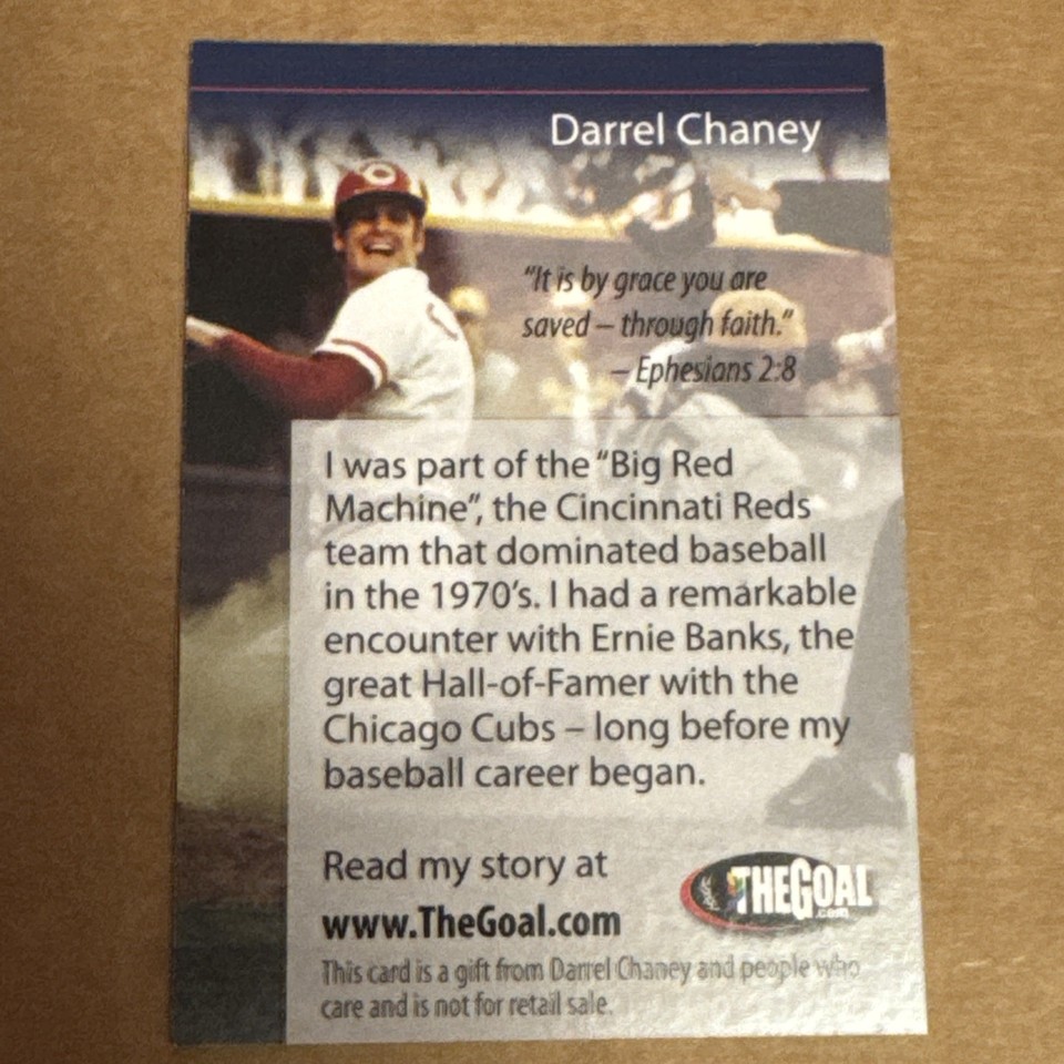 DARREL CHANEY The Goal Autographed Signed Card Cincinnati Reds | eBay