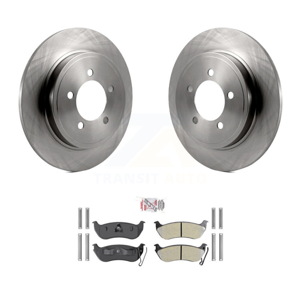 Rear Disc Brake Rotor Semi-Metallic Pad Kit For Ford Explorer Sport ...