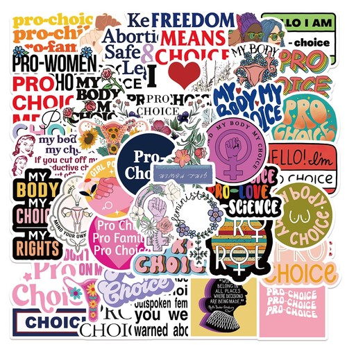 50pcs PRO CHOICE LOGOS Stickers SUPPORT ABORTION Vinyl Waterproof ...