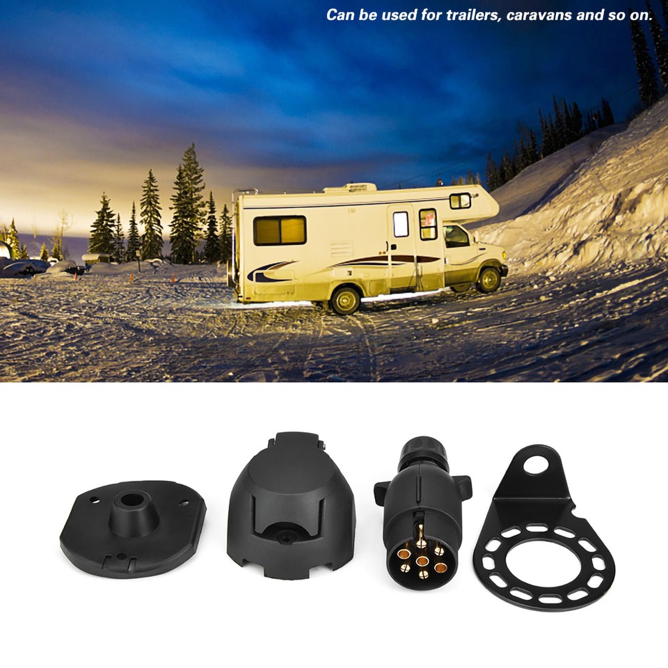 12N 7Pin Plastic Trailer Plug Socket Connector Adapter Bracket For ...