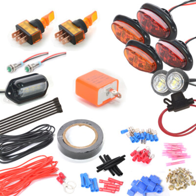 NEW LED UNIVERSAL ATV STREET LEGAL TURN SIGNAL COMPLETE KIT SIGNAL ...