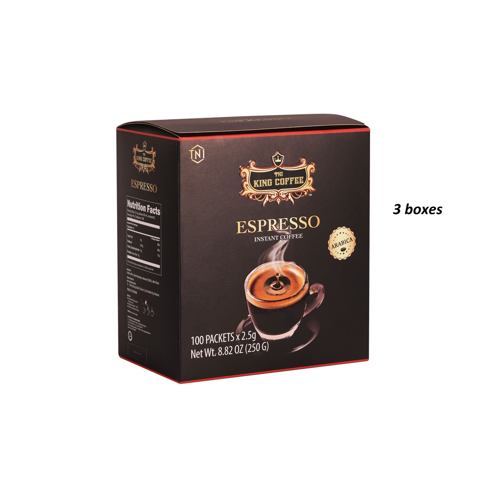3 boxes x 100 sachets Trung Nguyen Espresso Instant Coffee 100% Pure ...